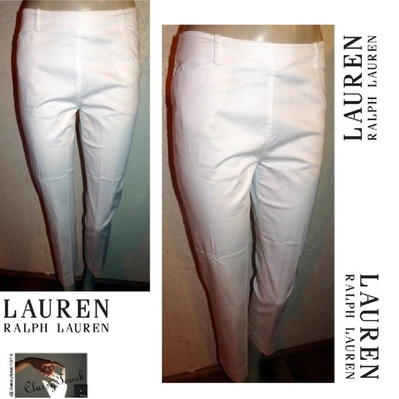 Lauren Ralph Lauren | Pants & Jumpsuits | Lauren Ralph Lauren White Cotton Stretch Pants | Poshmark